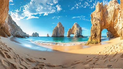 Cabo San Lucas Beach Lovers Beach And The Arch Landscape Baja California Sur Premium Ai