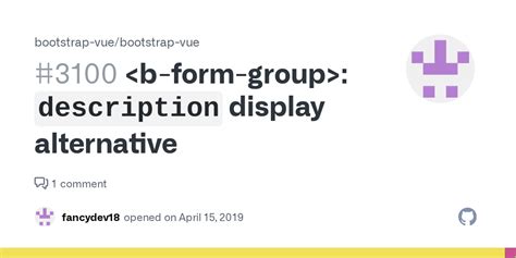 `description` Display Alternative · Issue 3100 · Bootstrap Vue