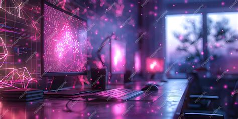 Digital Workspace Computers Programming Code Ai Neural Networks And