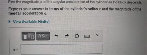Solved A String Is Wrapped Around A Uniform Solid Cylinder Chegg