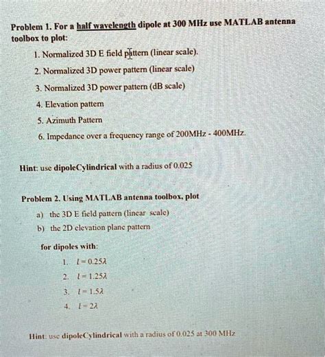 Solved Please Use Dipole Function Instead Of Dipole Cylindrical