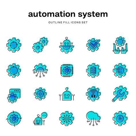 Set Of Flat Icons Design For Configuration Automation System 22176229