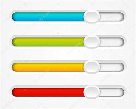 Set Of Color Progress Bars Stock Vector By Huhli