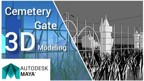 Cemetery Gate. Extrude along a Curve. Graveyard 3D modeling (Autodesk Maya tutorial) - YouTube