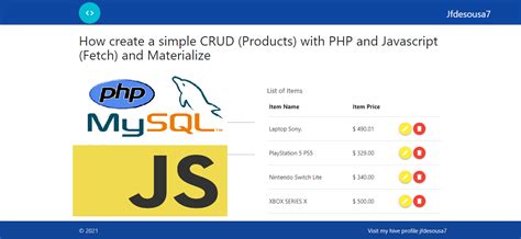 How Create A Simple Crud Products With Php And Javascript Fetch And Materialize — Hive