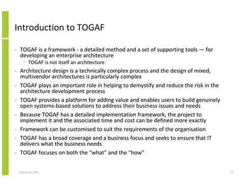 Enterprise Architecture Implementation And The Open Group Architecture Framework Togaf