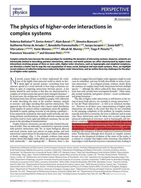 Higher Order Interactions Pdf Time Series Phase Transition