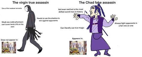 The Virgin True Assassin Vs The Chad Fake Assassin Rfatestaynight