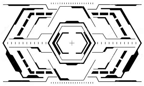 Hud Sci Fi Hexagon Interface Screen View Black Hexagon Geometric Design Virtual Reality