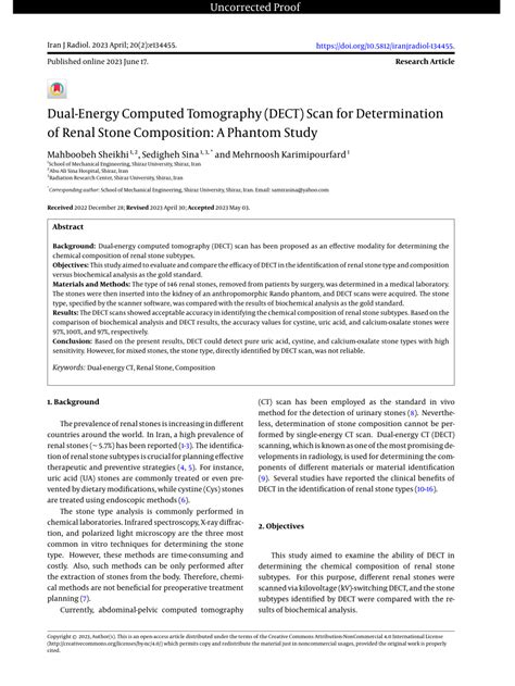 pdf dual energy computed tomography dect scan for determination of