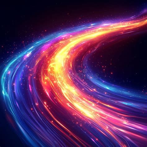 Vibrant Abstract Background Featuring Colorful Dynamic Light Flow Stock Illustration