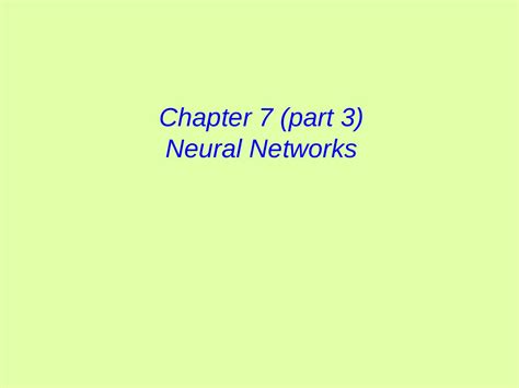 Neural Networks Pptx Ncsu Statistics
