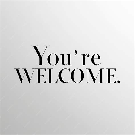 Minimalist Youre Welcome Typography Premium Ai Generated Image
