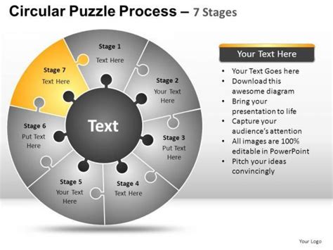 PowerPoint Slidelayout Graphic Circular Puzzle Ppt Layout