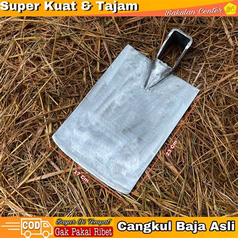 Jual Cangkul Pacul Sawah Bilah Baja Putih Asli Super Tajam Anti Lengket