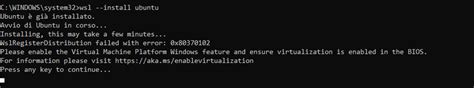 cannot install any distros on wsl 2 with wslregisterdistribution