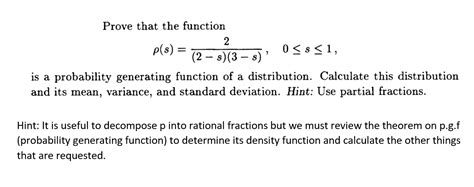 Solved Prove that the function ρ s 2s 3s 2 0s1 is a Chegg com