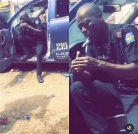 Police Officer Parks His Boss Car In The Ghetto And Smokes ‘ganja Like