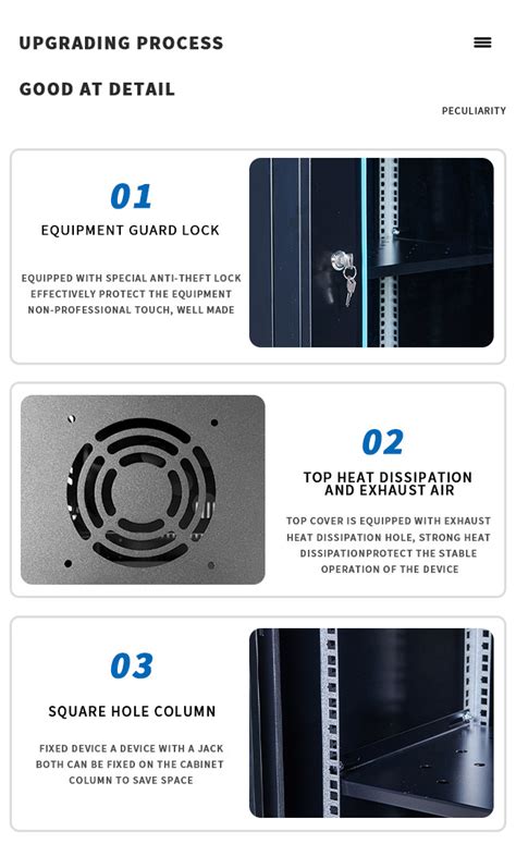 Fan Assisted Ventilation Network Server Cabinet With Removable Doors