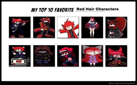Top 10 Favorite Red Hair Characters By Rosybunny1 On Deviantart