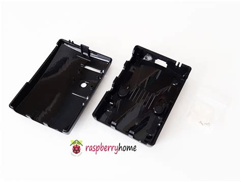 Raspberry Pi 3 Case สีดำ มีปุ่มกันลื่น มีช่องสอดสาย Gpio มีที่ติดยึดกล้องภายในตัวเรือน