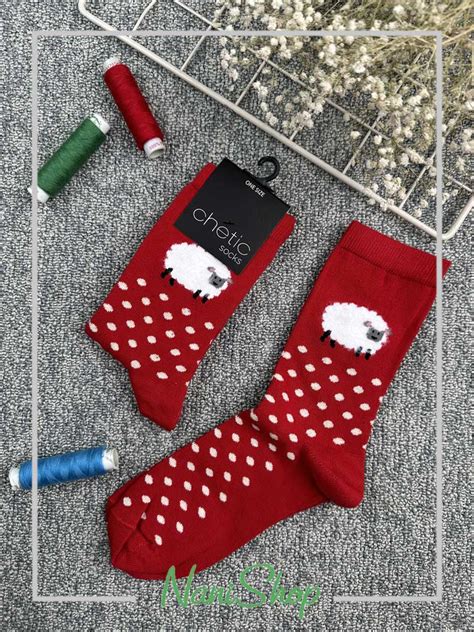 جوراب ساقدار طرح گوسفند خال خالی برند چتیک