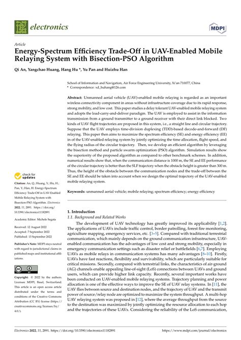 Pdf Energy Spectrum Efficiency Trade Off In Uav Enabled Mobile