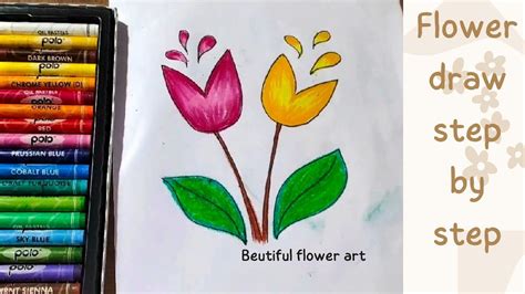 Beutiful Flower Art Flower Draw Step By Step Drawing For Beginners Easy Flower Draw
