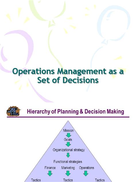 Operations Decisions As A Set Of Decisions Pdf Inventory Lean Manufacturing
