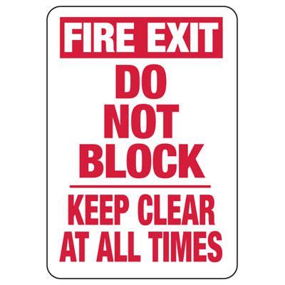 Glow In The Dark Fire Exit Sign Do Not Block Emedco