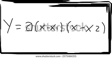 determine quadratic function equation intersection point stock vector