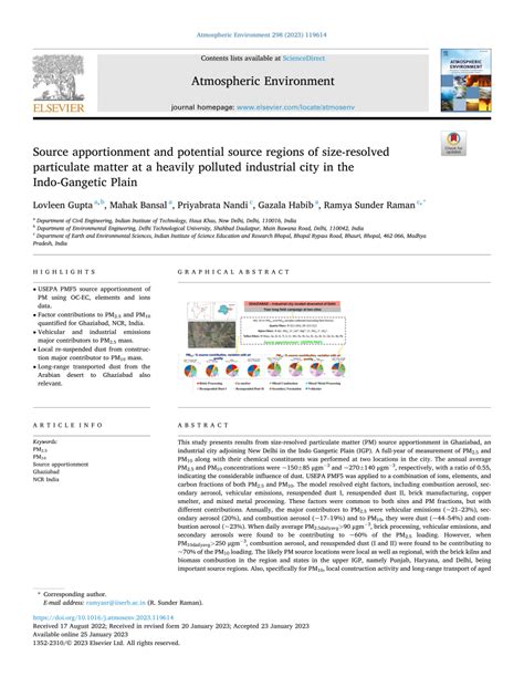 Pdf Source Apportionment And Potential Source Regions Of Size