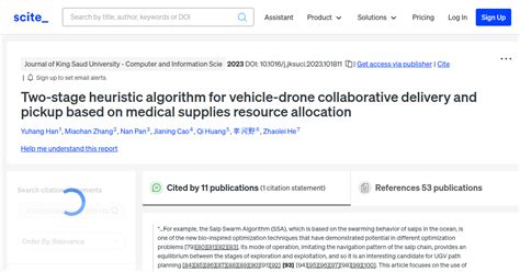 Two Stage Heuristic Algorithm For Vehicle Drone Collaborative Delivery And Pickup Based On