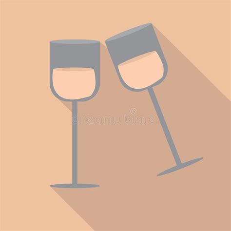 Flute Glasses With Wine Vector Illustration Decorative Design Stock