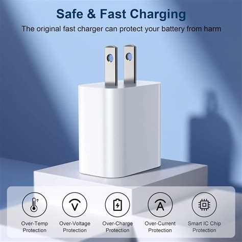 Fast Charger Iphone 20w Pd Usb C Wall Charger 4 Pack With 6ft Fast