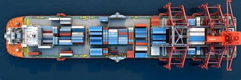 Premium AI Image A Cargo Ship Sailing On The Open Sea
