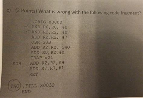 Solved C 2 Points What Is Wrong With The Following Code