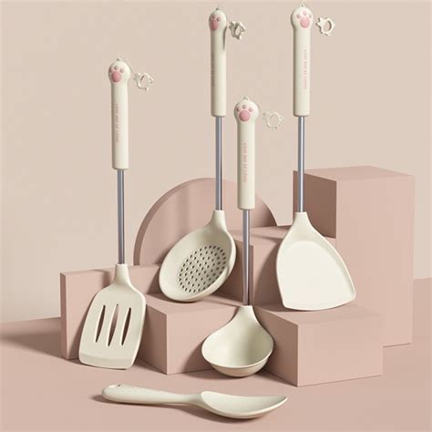 ชุดเครื่องครัว ตะหลิวซิลิโคน ทัพพีซิลิโคน กระบวย ทัพพีตักข้าว กระชอน