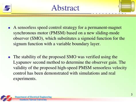 Ppt A High Speed Sliding Mode Observer For The Sensorless Speed Control Of A Pmsm Powerpoint