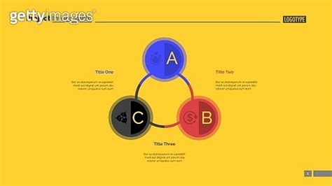 Three Connected Circles Slide Template 이미지 게티이미지뱅크