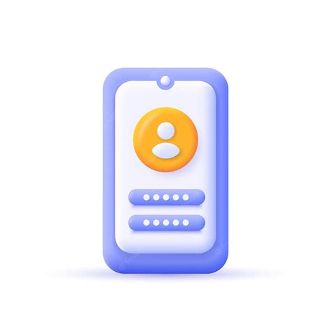 premium vector login screen password form on mobile phone 3d