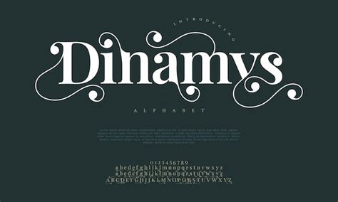 다이나미스 프리미엄 럭셔리 우아한 알파 ⁇ 글자와 숫자 우아한 결혼식 타이포그래피 클래식 세리프 프리미엄 벡터