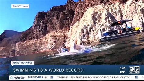 Breast Cancer Survivor Sets World Record During Lake Mead Swim For A