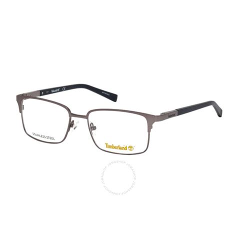 Timberland Mens Gunmetal Rectangular Eyeglass Frames Tb160400953 664689963423 Eyeglasses