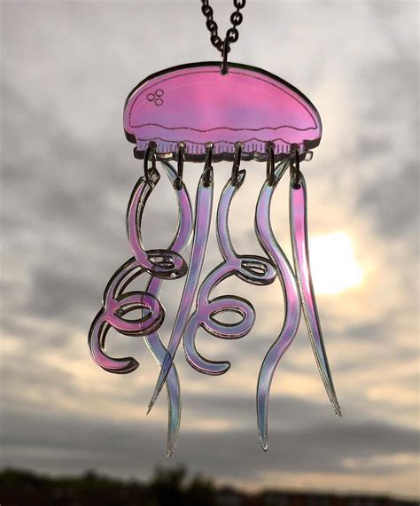 Laser Cut Acrylic Vase Necklaces Sealife And