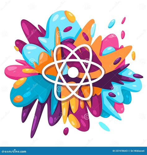 React Molecular Physics Neutron Atom Artwork Symbol Design Dynamic Curve Colorfull 3d Style