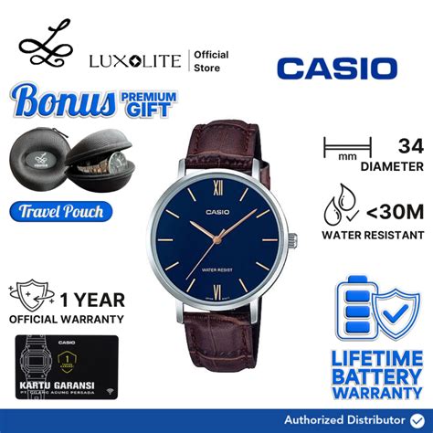 Jual [luxolite] Casio Jam Tangan Wanita Analog Ltp Vt01l 2budf Ltp Vt01l 2b Ltp Vt01l 2 Leather