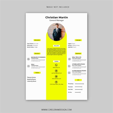 Template Cv Coreldraw Koleksi Gambar