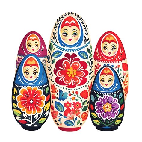 Premium Photo Colorful Russian Matryoshka Nesting Dolls Vibrant