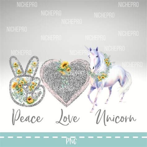 Peace Love Unicorn Png Birthday Girl Unicorn Unicorn Clipart For Tee